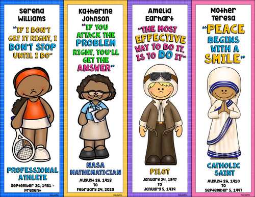 Women's History Month Bookmarks by Joyful 4th | TPT