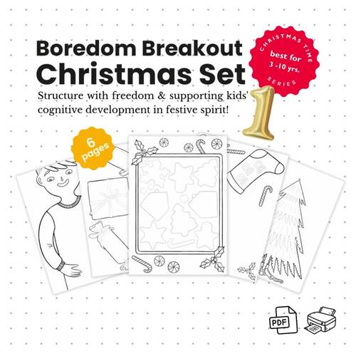 Christmas Coloring Pages Set Creative Kids Printable by GENIUS JOURNALS