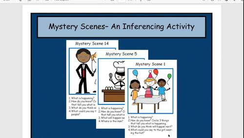 Inferencing Cards First Grade Simple Inferences SPEECH THERAPY Special ...