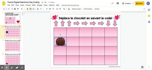 French Digital Valentine's Day Coding/Le Codage de La Saint-Valentin