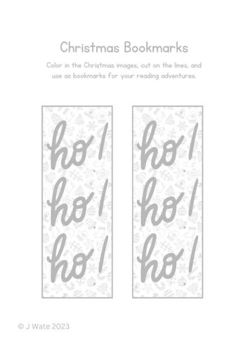Christmas Bookmark Templates for Kids: Holiday Arts and Craft Worksheets