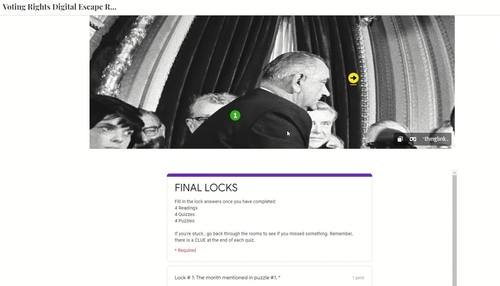 Voting Rights DIGITAL ESCAPE ROOM for Google Drive® | US Voting Amendments