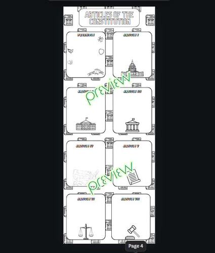 Articles of the Constitution | Bill of Rights | Amendments Giant Poster ...