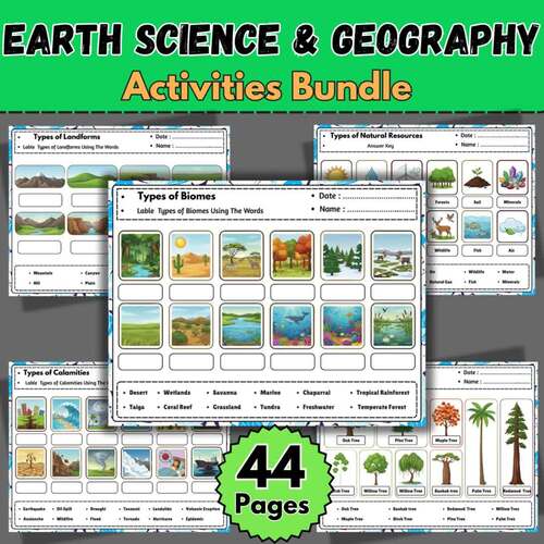 Earth Science & Geography Bundle | Landforms, Biomes, Resources & Natural
