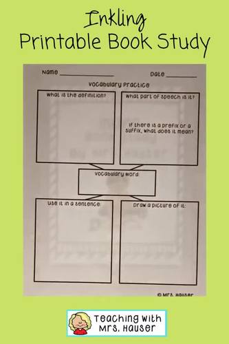 Inkling Printable Book Study for Distance Learning by Mrs Hauser