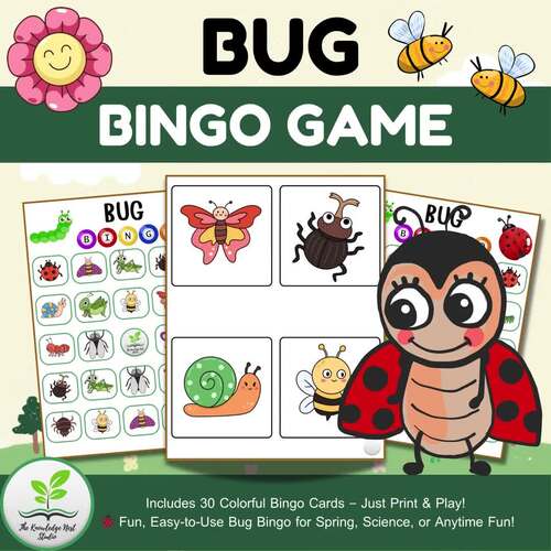 Bug Bingo Game | Insects Bingo Printable by The Knowledge Nest Studio