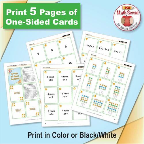 Arrays of Equal Addends: Math Sense Card Games & Matching Activities 2A34