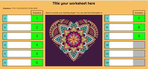 Factoring Quadratic Expressions - Mandala Heart A Color Reveal Digital ...