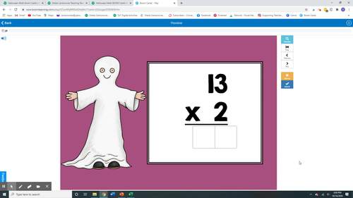 Halloween 2 Digit Multiplication Boom Cards | Self Correcting | TPT