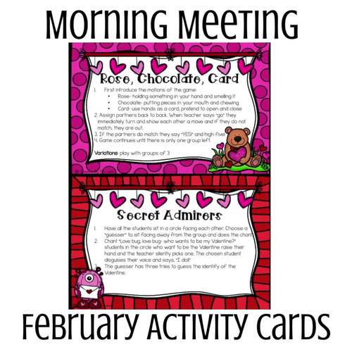 Morning Meeting Activities February *Valentine's Day Edition* | TPT