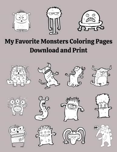 My Favorite Monsters, 15 Coloring Pages Plus/Kooky Monsters to Color