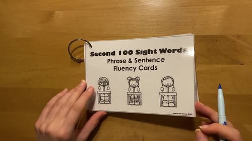 Fry 2nd 100 Sight Word Sentence Fluency Task Cards + Sentence Pyramids