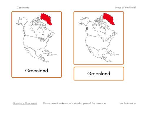 North America Maps 3 Part Cards Montessori Countries Capitals | TPT