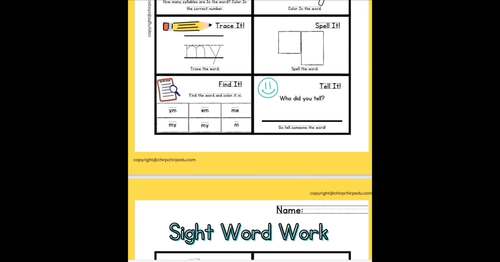 Sight Word Practice Bundle: Learn Sight words and simple sentences with ...