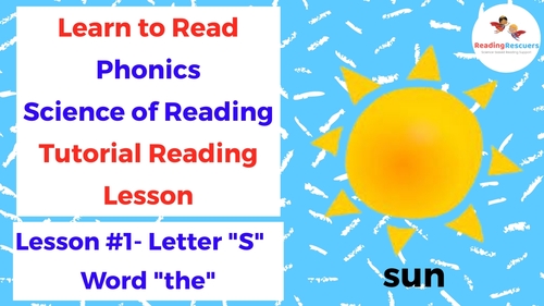 Letter S video | Lesson #1 | Heart Word | The | science of reading phonics