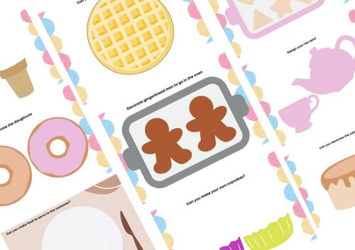 Cafe dessert theme play dough mats printables 9pages by my little ...