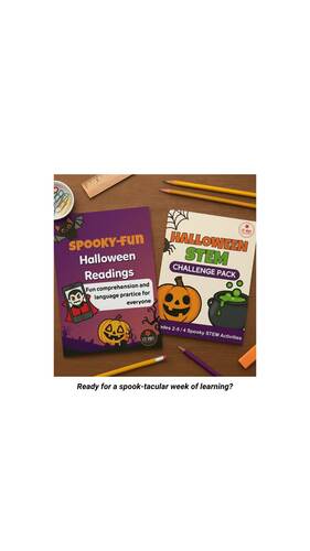 Halloween Reading + STEM Bundle | ELA, ESL, ELL, Cross-Curricular Fun