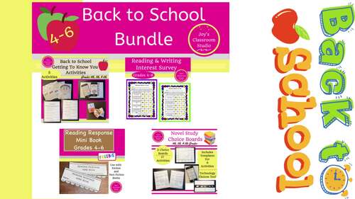 Back To School Activities | Fourth, Fifth, and Sixth Grades | Bundle