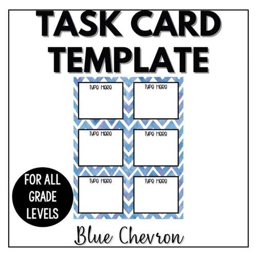 Task Card Template - Blue Chevron by Jillian Fernandez | TPT