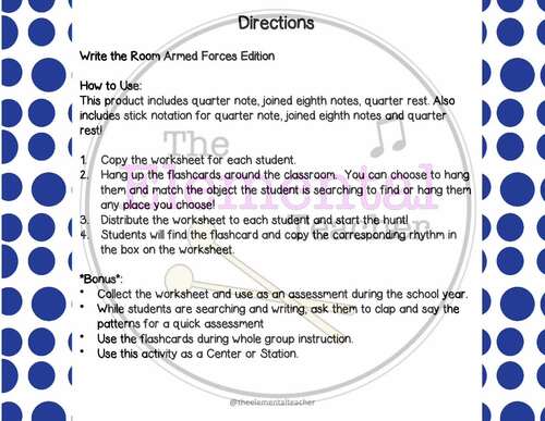 Patriotic Holiday Write the Room Rhythm Activity Quarter Note Joined ...