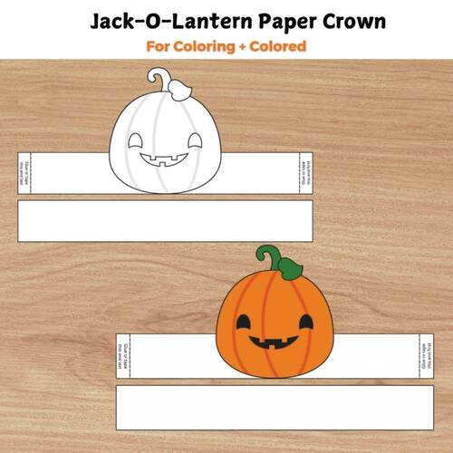 Crown Pumpkin Template | Pumpkin Craft | Halloween Activity| Halloween ...
