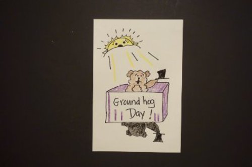 Let's Draw Did the Groundhog see his Shadow? by Patty Fernandez Artist