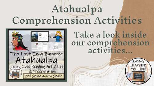 Atahualpa Inca Emperor Close Reading Comprehension Activities | 3rd ...