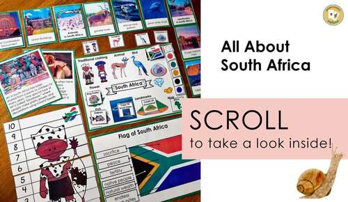 All About South Africa Preschool Kindergarten Montessori Country Pack
