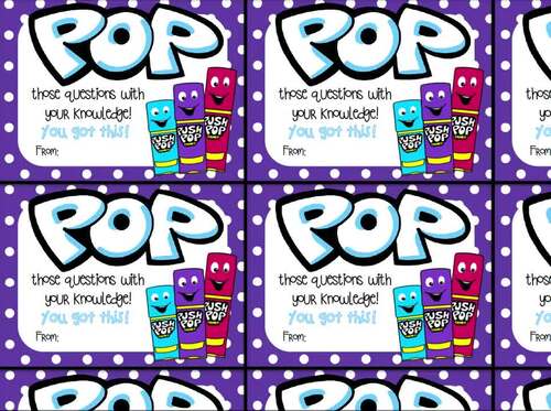 Push Pop Candy Testing Motivation Tag- Pop those questions with your ...