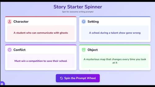 Middle School ELA Back to School Writing ~Fun Spin & Write Activity