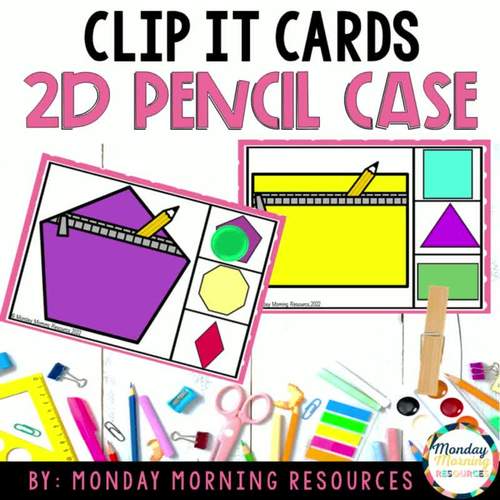 Back to School 2D Shape Clip It Cards Pencil Case - Foundation ...