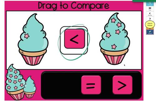 COMPARE NUMBERS 0-10 Boom Cards CUPCAKE NUMBERS by The Itsy Bitsy Classroom