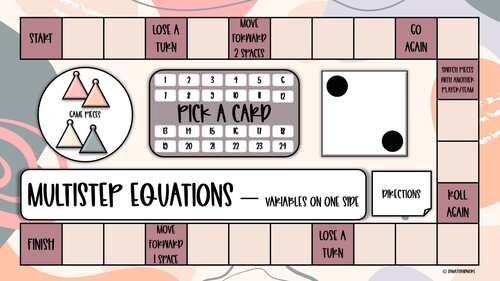Solving Equations with Variables on BOTH sides | PowerPoint Board Game ...