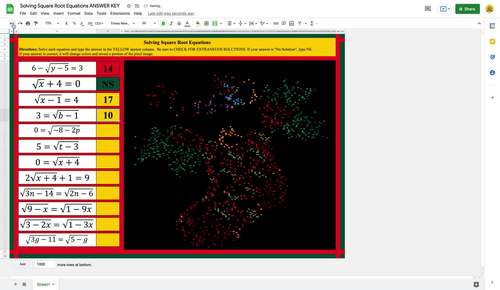 HOLIDAYS Solving Square Root Equations - Digital Pixel Reveal by It's ...
