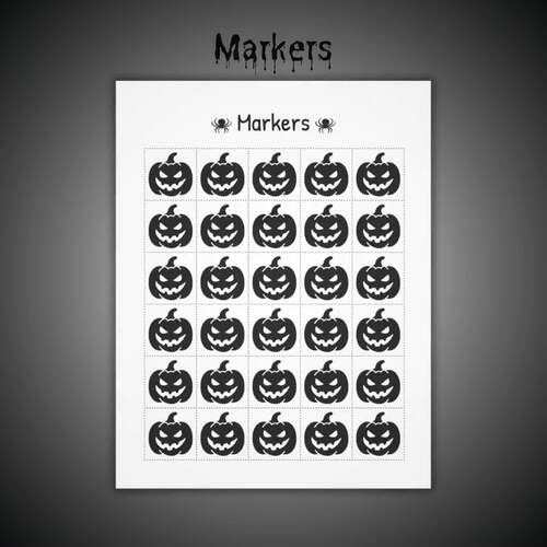 Halloween Bingo 500 Cards, 1 Per Page, Large Print, Instant PDF Download