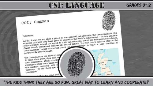 CSI: Noun & Verb Phrases Activity - Printable & Digital Review Game