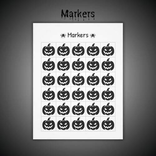 Halloween 200 Bingo Cards, 1 Per Page, Large Print, Instant PDF Download