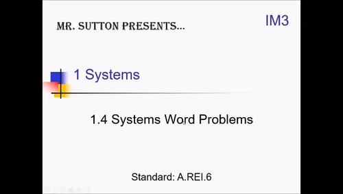 Solving Word Problems with Systems of Equations by Mr Sutton Presents