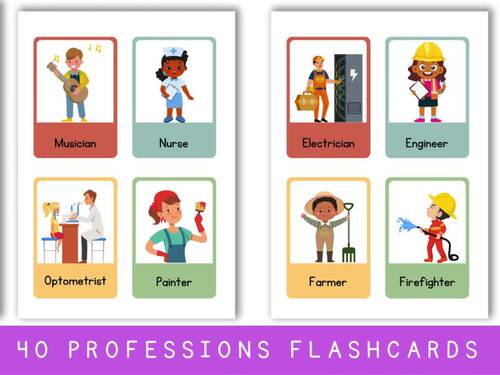 Professions ,Career & Jobs Flashcards | 40 Montessori Nomenclature Card ...