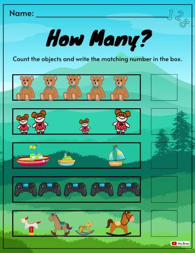 10 Pages | How Many? Rote Counting (1 - 20) by MsBreeOutschool | TPT