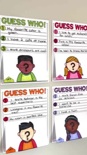 Guess Who Open House Activity Back to School Bulletin Board English ...