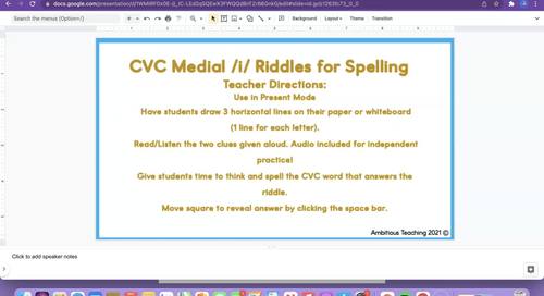 CVC Word Spelling | Google Slides BUNDLE! by Ambitious Teaching in K
