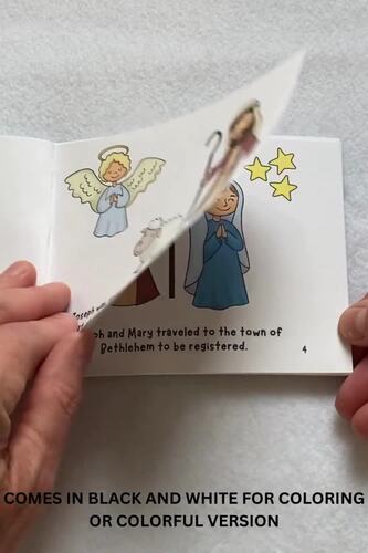The Christmas Story Mini Coloring Book Craft, Birth of Jesus Nativity ...