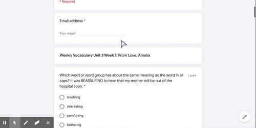 5th Grade MyView Literacy Unit 3 Week 1 Google Forms Quiz Assessment ...