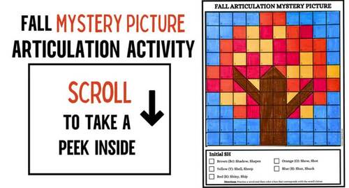 Fall Articulation Mystery Picture: SH, CH, TH, J by Jennie's Speech Room