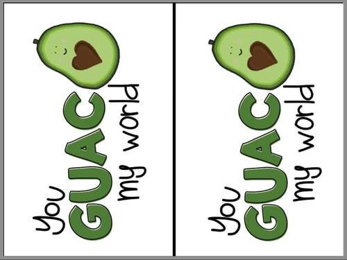 You GUAC my world gift tag (encouragement note card) | TPT