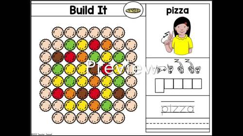ASL Nouns Building Sign Vocabulary - Pom Poms by Teacher Jeanell