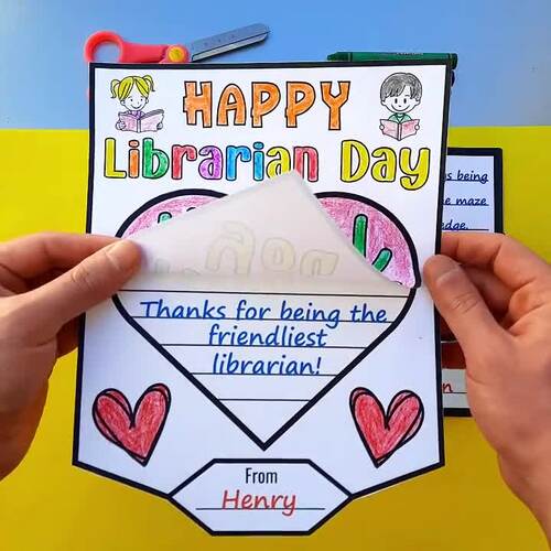 Librarian Appreciation Day Thank You Cards,School Librarian Writing and ...