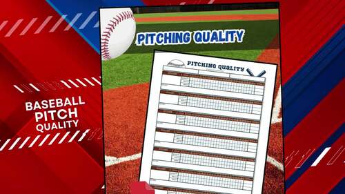 Baseball Pitch QUALITY Chart stat sheet /PDF file digital download ...