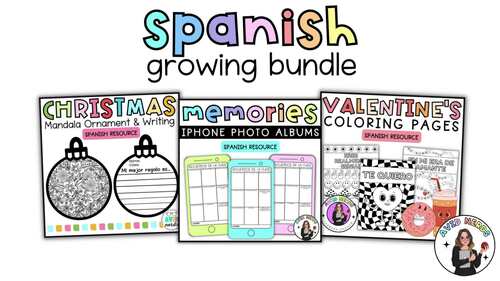 Spanish Fun Writing Crafts and Activities Growing Bundle by AVID Nerds